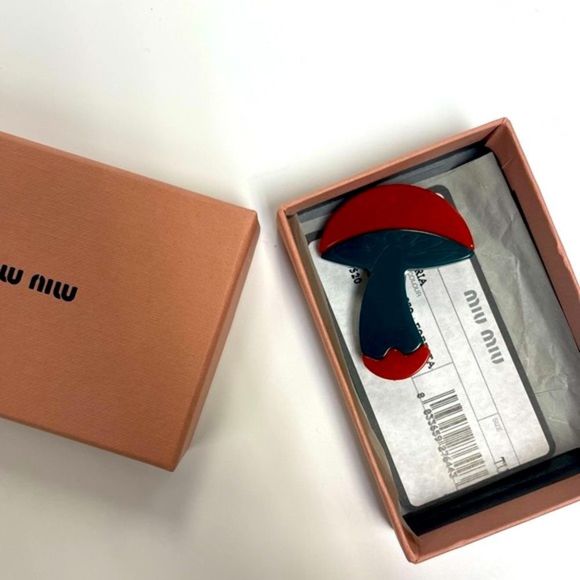Prada | Jewelry | Miu Miu Resin Mushroom Pin | Poshmark